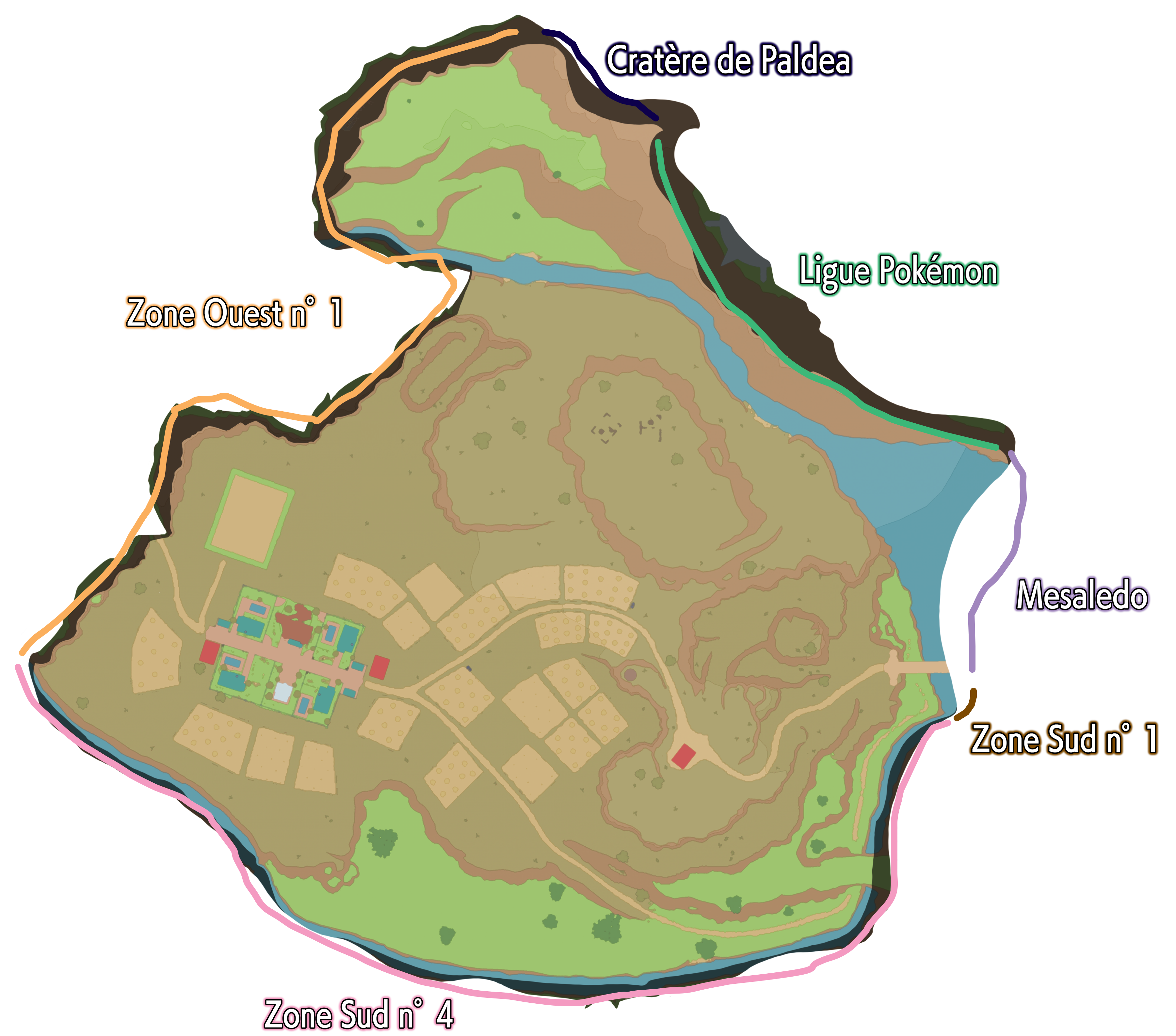 Guide des Lieux de Pokémon Écarlate et Violet - Paldea - Zone Sud n° 2 ...