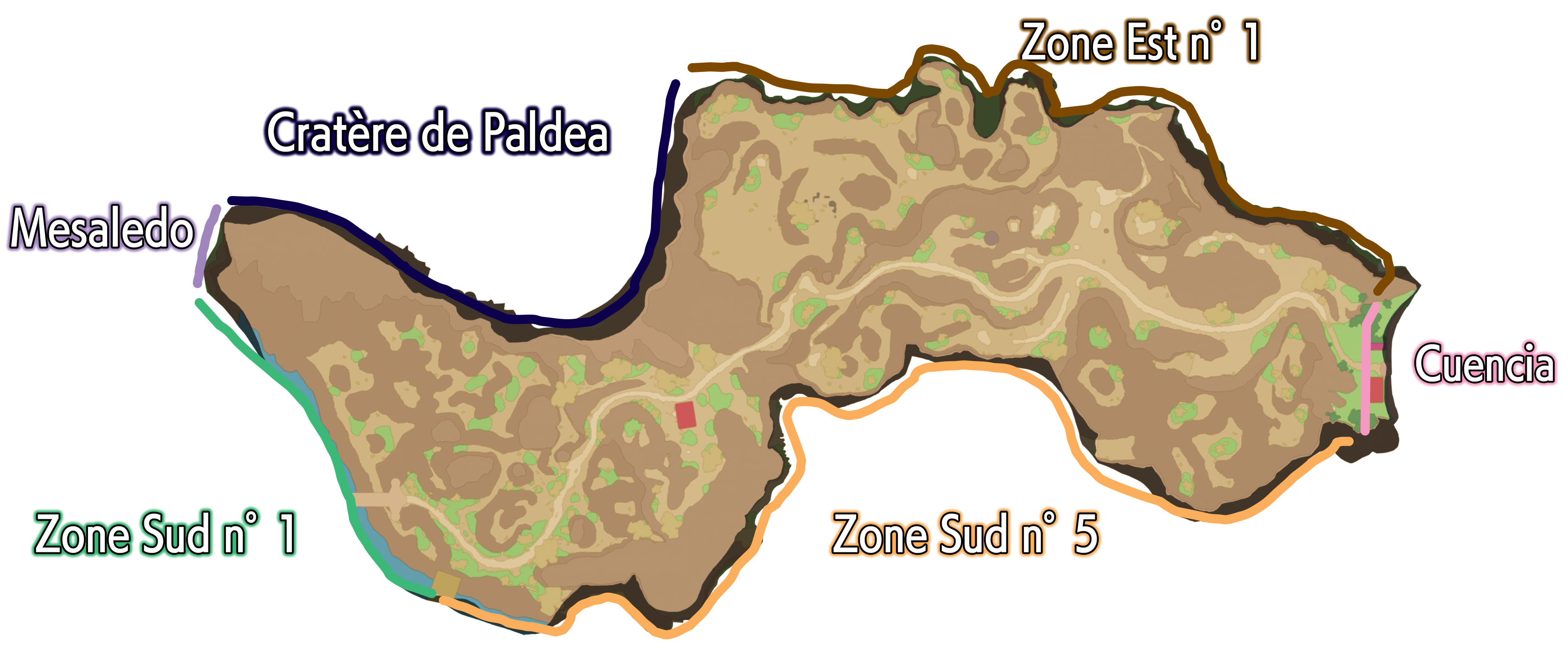 Guide des Lieux de Pokémon Écarlate et Violet - Paldea - Zone Sud n° 3 ...