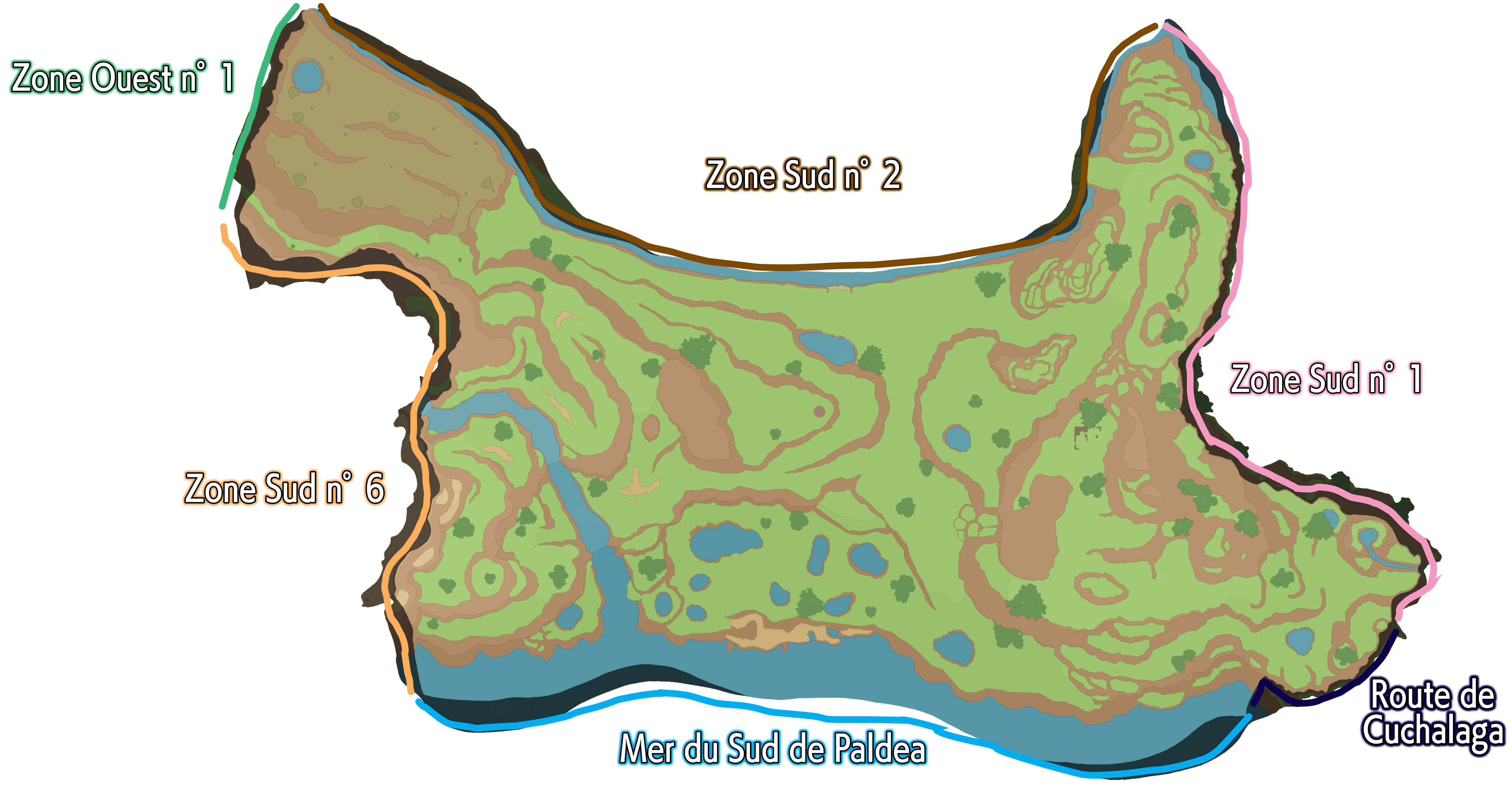 Guide des Lieux de Pokémon Écarlate et Violet - Paldea - Zone Sud n° 4 ...