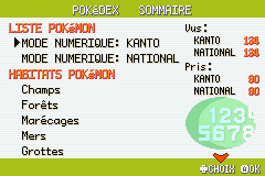 Pokémon Rouge Feu & Vert Feuille - Le Pokédex - Fonctions et liste des ...