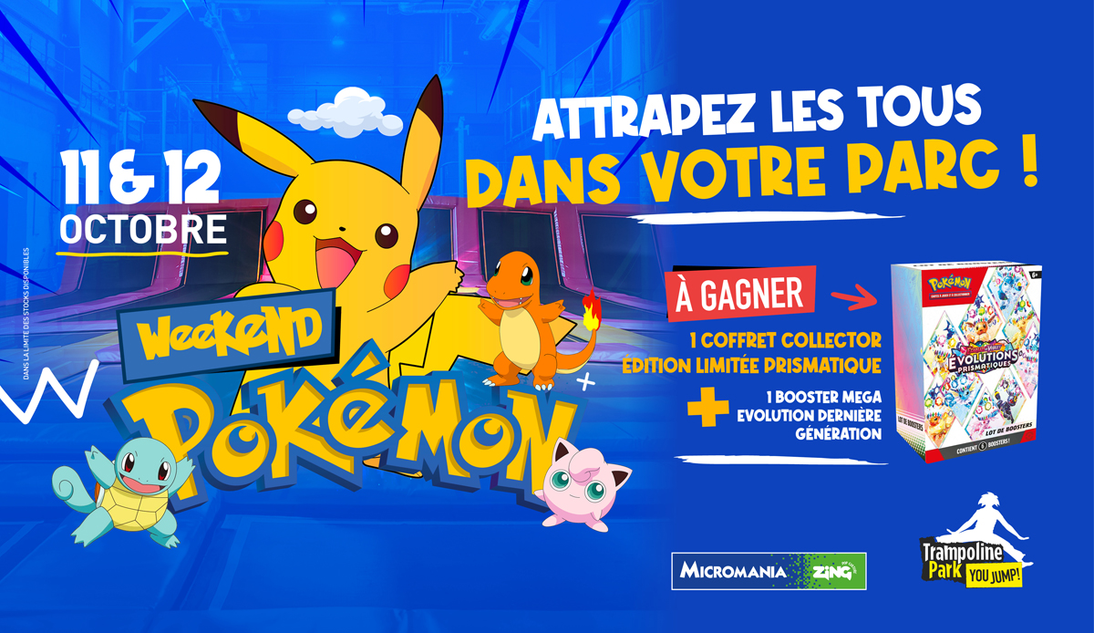 Évènement Pokémon inédit les 11 et 12 octobre dans les Trampoline Park ...